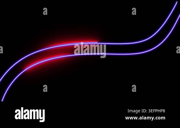 Abstract Purple and Red Neon S Curve Wave on Black Background image ...
