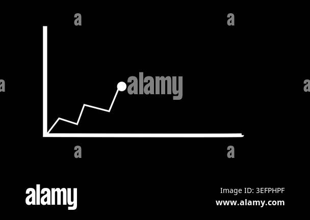 Modern digital image of white line graph with highlighted dot ...