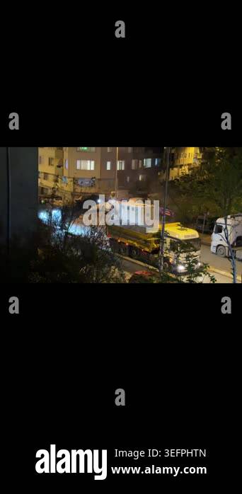 Istanbul.Turkey- 05.06.2026 At night apshalt cutting work Stock Video ...