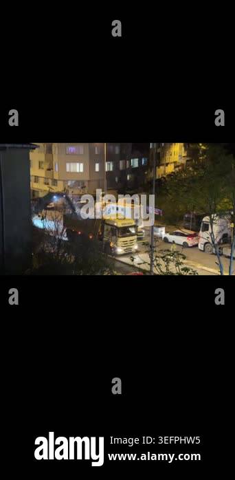 Istanbul.Turkey- 05.06.2026 At night apshalt cutting work Stock Video ...