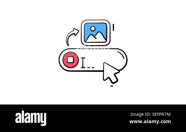 An eye catching doodle style icon animation of ai image generator tool ...