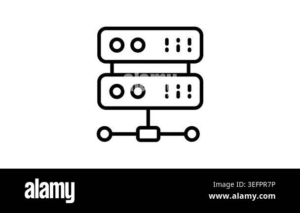 Well crafted linear icon animation showing shared server connection ...