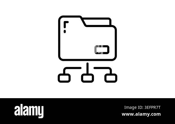 A customizable outline icon animation of shared folder Stock Video ...