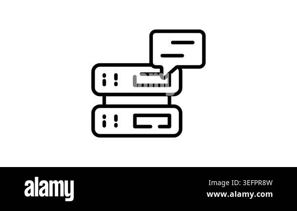 An editable outline icon animation of server message alert Stock Video ...