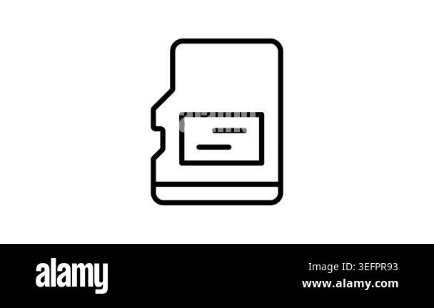 A stylish linear icon animation showing memory card storage Stock Video ...