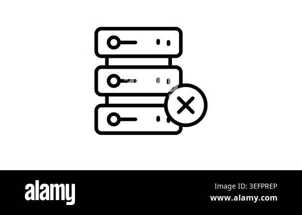 A customizable linear icon animation showing server problem alert Stock ...