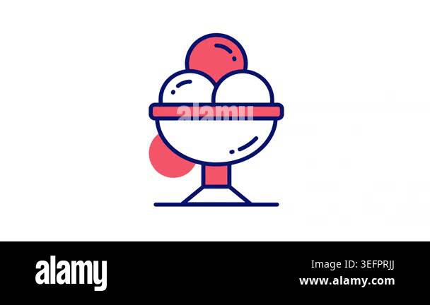 Download this premium animated icon of ice cream cup with three flavor ...