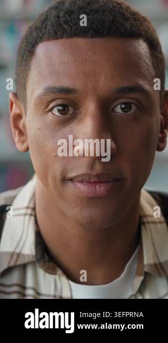 Calm African American man ethnic student pensive learner looking at ...