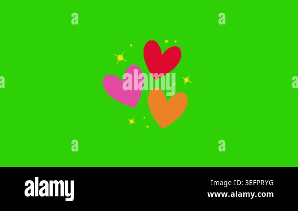 love animation on green screen Stock Video Footage - Alamy
