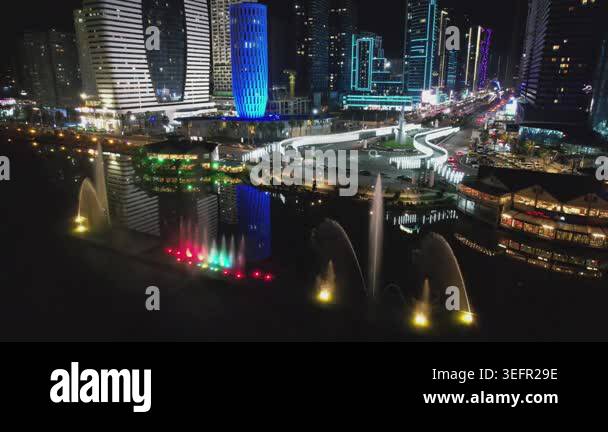 Batumi, georgia 25 april 2026: aerial view of the dancing fountains on ...