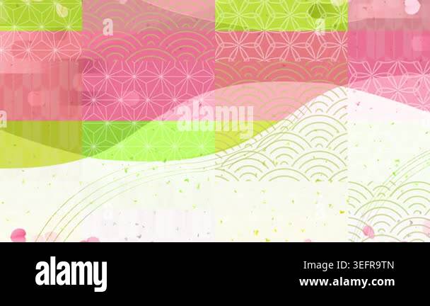 Elegant Japanese Pattern Background with Spring Colors and Traditional ...