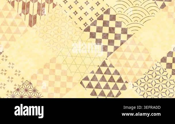 Seamless Background with Various Japanese Traditional Patterns and ...