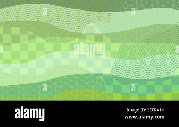 Abstract Green Japanese Traditional Pattern Animated Background with ...