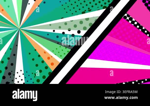 Dynamic Pop Art Style Comic Background with Halftone Patterns and Rays ...