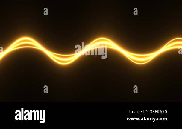A mesmerizing abstract video featuring a bright yellow glowing wave ...