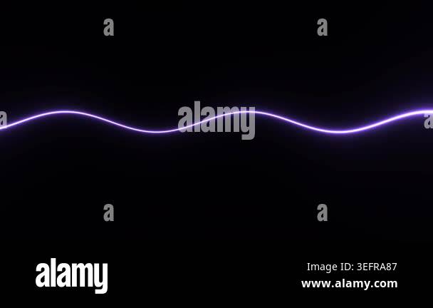 A mesmerizing abstract purple wavy line pulses and flows across a dark ...