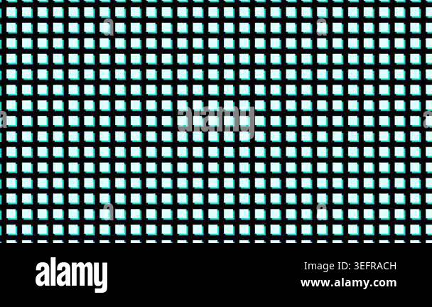 An abstract digital grid pattern featuring an array of cyan squares on ...