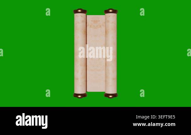 old paper scroll on green background Stock Video Footage - Alamy