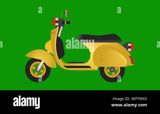 green scooter isolated on yellow background Stock Video Footage - Alamy