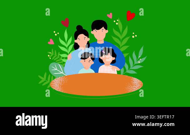 happy family of parents and children, vector illustration design Stock ...