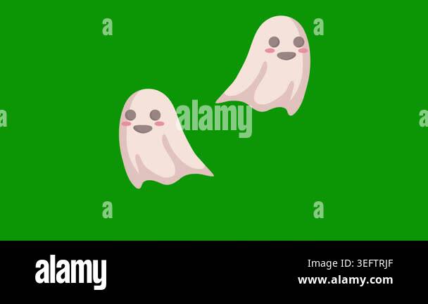cute ghost cartoon vector illustration Stock Video Footage - Alamy