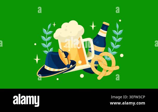 st patricks day vector flat design illustration. beer mug with clover ...