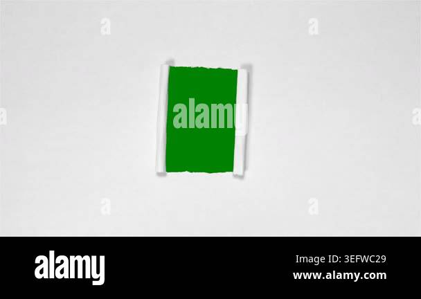 blank white paper banner. isolated green background Stock Video Footage ...