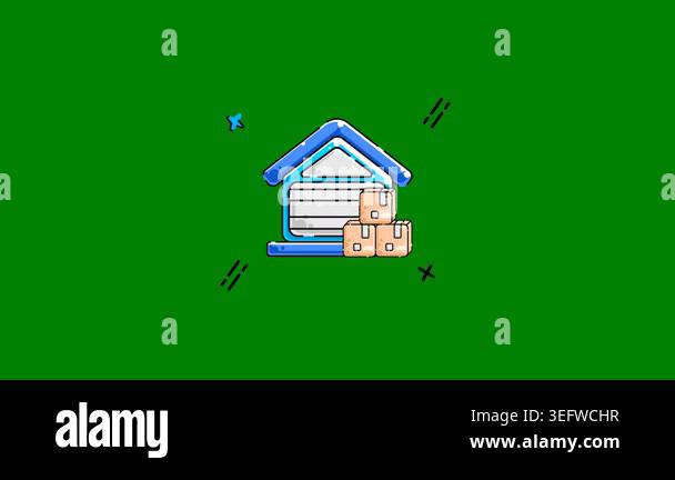 green house icon 3 d rendering Stock Video Footage - Alamy