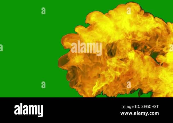 green fire smoke on black background Stock Video Footage - Alamy