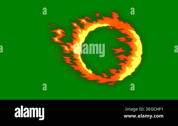 fire flame on the green background Stock Video Footage - Alamy