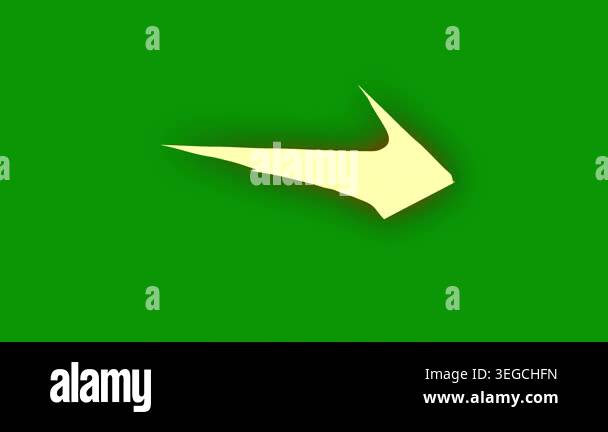 arrow sign illustration. icon. green icon with shadow on orange ...