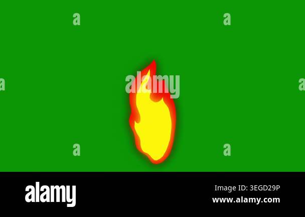 fire flame on green background Stock Video Footage - Alamy