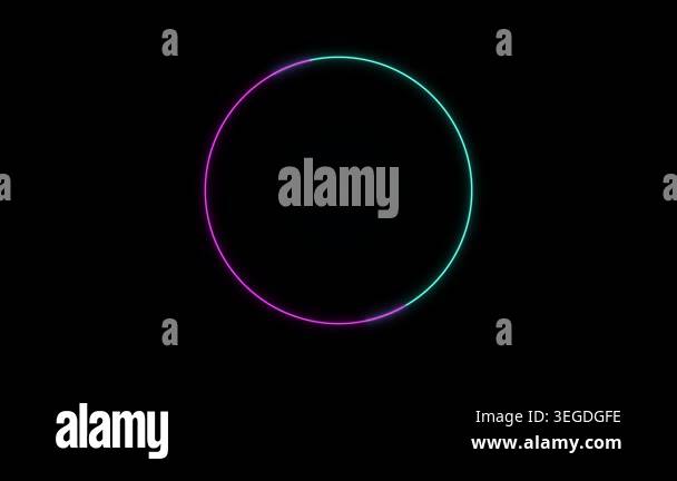 Abstract Neon Glowing Circle Loading Animation Loop Stock Video Footage ...