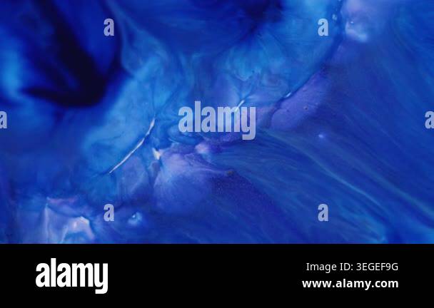 Paint mix. Hypnotic fluid. Blue liquid blotch blur stream swirl ...
