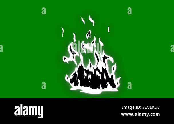green fire flames on a black background Stock Video Footage - Alamy