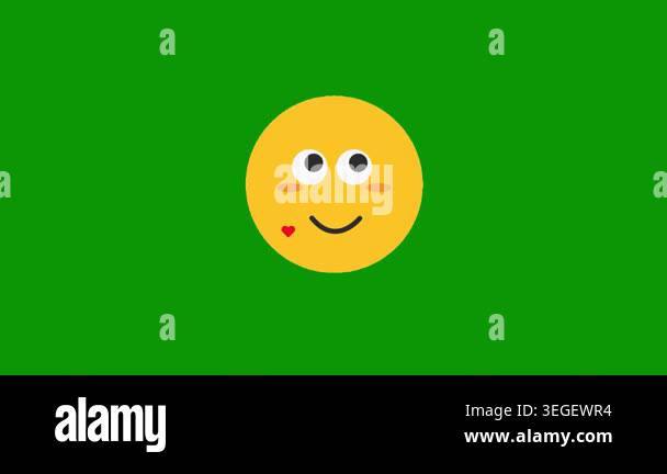 Cute happy smiling emoticon. illustration Stock Video Footage - Alamy