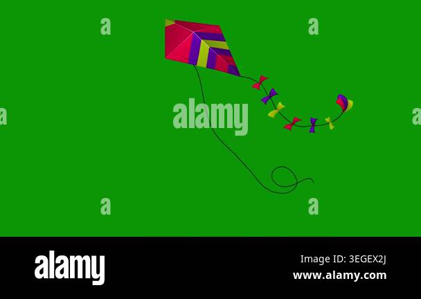 colorful kite flying above the green Stock Video Footage - Alamy