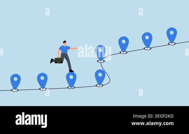 Roadmap, 4k animation Businesspeople operate based on significant ...