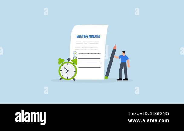 Meeting minutes, 4k animation businessman writing meeting minutes with ...