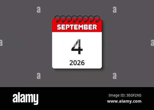 Monthly calendar animation with spiral ring coil binding, tear-off ...