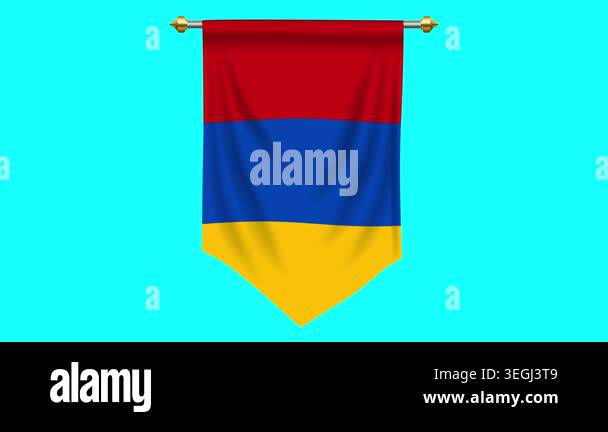 Motion graphic of Armenia flag or pennant on blue screen Stock Video ...