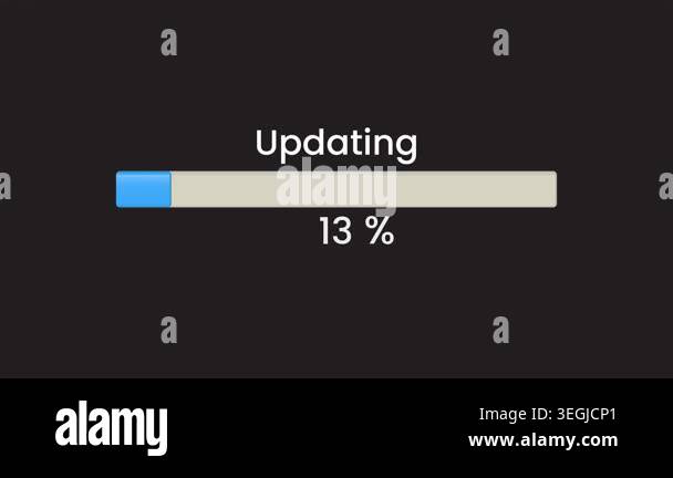 Update Progress Bar 0-100% 4K. Minimalist 2D animation of a blue ...
