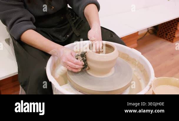 Artisan working. Handmade craft. Unrecognizable professional female ...