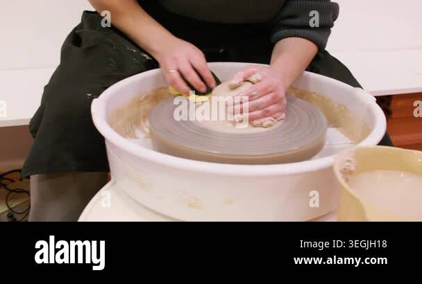 Artisan occupation. Hands clay forming. Unrecognizable professional ...