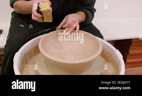 Ceramics inspiration. Creative potter. Unrecognizable specialist woman ...