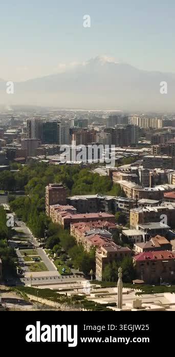 Vertical Aerial View of Yerevan Cityscape Stock Video Footage - Alamy