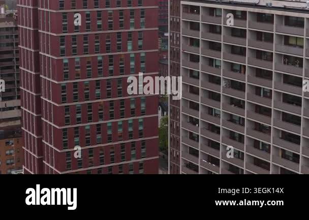 Cinematic aerial revealing Torontos urban landscape with modern ...