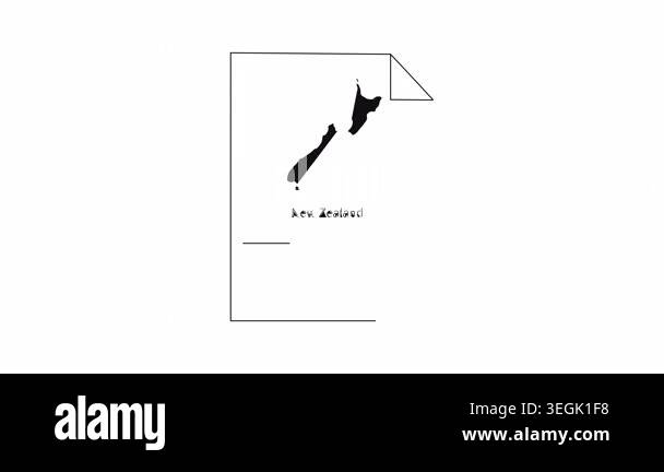 A simple graphic illustration of a document featuring the map of New ...