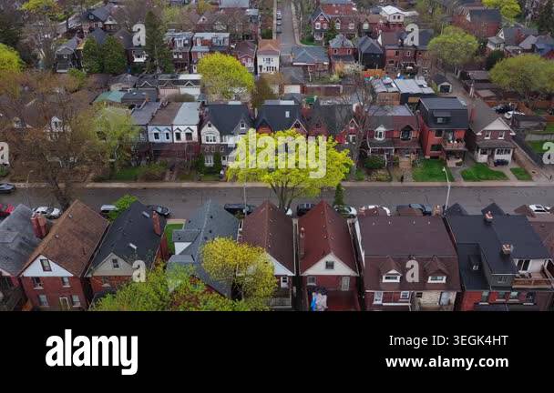 Cabbagetown victorian houses showing residential district street in ...