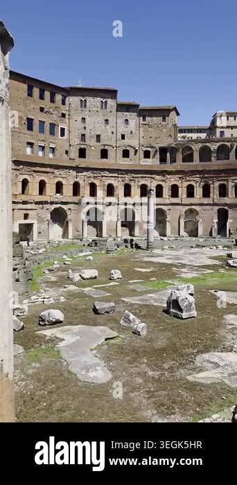Ancient Roman column close-up at Trajan s Market in Rome, Italy. Scenic ...